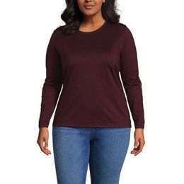LANDS' END Supima-Shirt, Langarm, Damen,  Rot, Baumwolle, by Lands' End