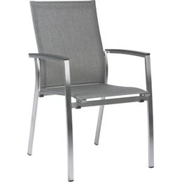 Stern Stapelsessel Mika ca. 56x63x92 cm Edelstahl/Leinen Grau