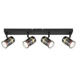 Globo LIGHTING Deckenstrahler "TRABBY", schwarz, 1 Stk., Leuchten, Deckenspot/schwarz/Glas rauchfarben/messingfarben/Flur/Wohnzimmer, Deckenstrahler