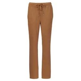 2-in-1-Hose GOLDNER "Kurzgr&ouml;&szlig;e Freizeithose SARA in Veloursleder-Optik", Damen, Gr. 24, K-Gr, beige (camel), Obermaterial: 90% Polyester PES. 10% Elasthan EL., Modisch, normal, Hosen, Elastischer Bund