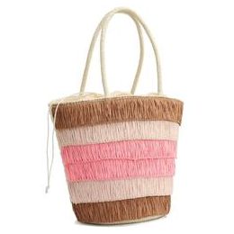Schultertasche "Teneriffa", Damen, Gr. B/H/T: 42cm x 31cm x 17cm onesize, pink, Jute, Collezione Alessandro, Taschen Schultertasche, aus Stroh