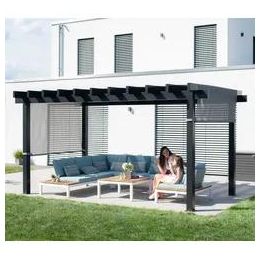 Pavillon Sojag "Pergola Yamba 10x16 anthrazit", grau (anthrazit, anthrazit), B/H/T: 495cm x 253cm x 295cm, Pavillons, BxTxH: 495x295x253 cm