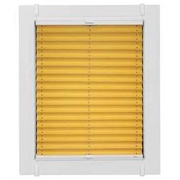 Plissee SUNLINES "Young Style Energy Saving", gelb (mais, wei&szlig;, wei&szlig;), B:120cm H:110cm, Obermaterial: 100% Polyester, Plissees, nach Ma&szlig;, mit Energiespareffekt, verspannt mit Simply-Fix Klemmtr&auml;ger