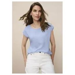 Shirtbluse Tamaris, Damen, Gr. 38, blau, Web, Obermaterial: 100% Viskose, unifarben, figurumspielend h&uuml;ftbedeckend, Rundhals, Blusen, luftig, leichte f&uuml;r den Sommer