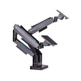 Thermaltake Dual RGB Gaming Monitor Arm, Monitorhalterung schwarz, f&uuml;r Monitore 17" - 35"