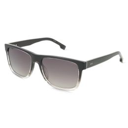 HUGO BOSS Boss BOSS 1759/G/S | Herren-Sonnenbrille | Fassung: Vollrand, Eckig, Acetat, Schwarz Grau | Glasfarbe: Grau