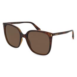 Polaroid PLD 6218/S | Damen-Sonnenbrille | Fassung: Vollrand, Quadratisch, Kunststoff, Havanna | Glasfarbe: Braun
