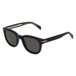 David Beckham DB 7092/S | Herren-Sonnenbrille | Fassung: Vollrand, Quadratisch, Acetat, Schwarz Gl&auml;nzend | Glasfarbe: Grau