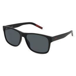 HUGO BOSS Hugo HG 1260/S | Herren-Sonnenbrille | Fassung: Vollrand, Quadratisch, Acetat, Schwarz | Glasfarbe: Grau