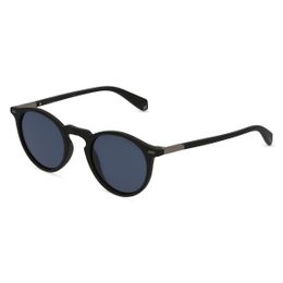 Polaroid PLD 2086/S | Herren-Sonnenbrille | Fassung: Vollrand, Rund, Acetat, Schwarz Matt | Glasfarbe: Gr&uuml;n Verlaufend Mehrfarbig