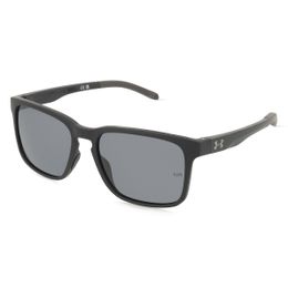 Under Armour UA ASSIST 2 | Herren-Sonnenbrille | Fassung: Vollrand, Eckig, Kunststoff, Schwarz Grau | Glasfarbe: Grau