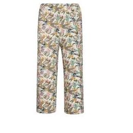 Chinos GOLDNER "Attraktive Druckhose Louisa mit weichem Fall", Damen, Gr. 44, N-Gr, wei&szlig; (wei&szlig;, bunt, gemustert), Obermaterial: 95% Viskose CV. 5% Elasthan EL., normal, Hosen, Ohne