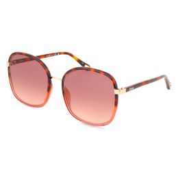 Chlo&eacute; Chlo&eacute; CH0031S | Damen-Sonnenbrille | Fassung: Vollrand, Eckig, Kunststoff, Havanna | Glasfarbe: Rot