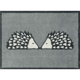 Fu&szlig;matte TURTLE MAT "Kissing Spike Slate", grau, B:60cm H:9mm L:85cm, Baumwolle, Teppiche, Fu&szlig;matte