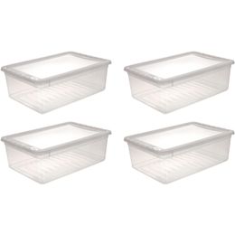 Aufbewahrungsbox keeeper "bea", transparent, B:26,5cm H:14cm T:39cm, Kunststoff, Aufbewahrungsboxen, Aufbewahrungsbox, 3 x 11 L, mit Air Control-System