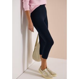 Leggings Cecil, Damen, Gr. L (42), universal blau, Web, Obermaterial: 95% Baumwolle, 5% Elasthan, unifarben, skinny fit 3/4-L&auml;nge, Hosen Leggings, in 3/4-L&auml;nge