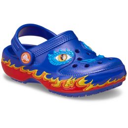Clog Crocs "Classic IAM Dragon Lights Clog", M&auml;dchen, Gr. 25, blau, blau bolt, Croslite&trade;, Schuhe Clog, Sommerschuh, Sandale, Strandschuh, Babyschuh mit cooler Blinkfunktion