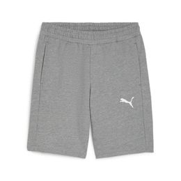 Trainingsshorts Puma "TEAMGOAL CASUALS SHORTS", Herren, Gr. L, N-Gr, medium gray heather, Puma wei&szlig;, Sweatware, Obermaterial: 60% Baumwolle, 40% Polyester, unifarben, regular fit kniefrei, Hosen, aus Baumwolle und Polyester, Sweatware-Material, kniefrei
