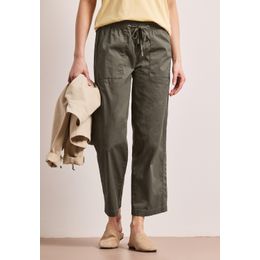 Stoffhose Street One, Damen, Gr. 32, L&auml;nge 28, dusky gr&uuml;n, Web, 98% Baumwolle, 2% Elasthan, unifarben, loose fit kn&ouml;chelfrei, Hosen Stoffhose, Middle Waist