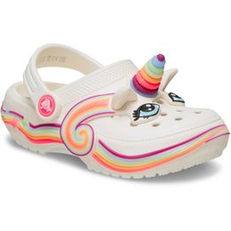Clog Crocs "Classic IAM Unicorn Lights Clog", M&auml;dchen, Gr. 22, wei&szlig; multi, einhorn, Croslite&trade;, Schuhe Clog, Sommerschuh, Sandale, Hausschuh mit cooler Blinkfunktion
