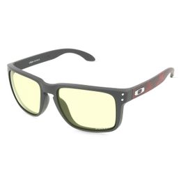 Oakley OO9417 HOLBROOK XL | Herren-Sonnenbrille | Fassung: Vollrand, Quadratisch, Kunststoff, Schwarz Matt | Glasfarbe: Gelb