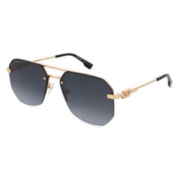 Dsquared2 D2 0103/S | Herren-Sonnenbrille | Fassung: Vollrand, Geometrisch, Metall, Gold Schwarz | Glasfarbe: Grau