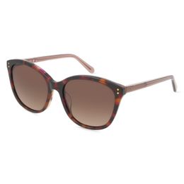 Fossil 207354 | Damen-Sonnenbrille | Fassung: Vollrand, Cat Eye, Acetat, Kupfer Beige | Glasfarbe: Braun Verlaufend