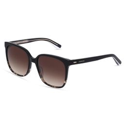 Calvin Klein CK21707S | Damen-Sonnenbrille | Fassung: Vollrand, Butterfly, Kunststoff, Schwarz Havanna | Glasfarbe: Braun Verlaufend