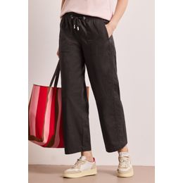 Stoffhose Street One, Damen, Gr. 32, L&auml;nge 28, deep earth, Web, 98% Baumwolle, 2% Elasthan, unifarben, loose fit kn&ouml;chelfrei, Hosen Stoffhose, Middle Waist