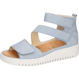 Waldl&auml;ufer Schaftsandale WALDL&Auml;UFER "H-WILLOW", Damen, Gr. 6,5, hellblau, Nubukleder, unifarben, Basic, Schuhe Schaftsandale, Sommerschuh, Sandalette in Komfortweite H (= sehr weit)