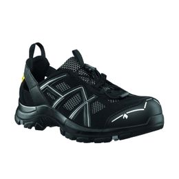 Sicherheitsschuh HAIX "Black Eagle Safety 61.1 low" Gr. 10, schwarz (schwarz silber), 10, Obermaterial: 100% sonstige Fasern AF., Schuhe
