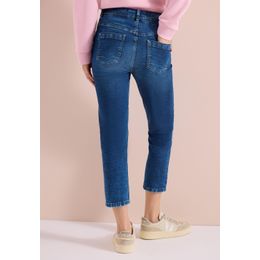 Slim-fit-Jeans Cecil, Damen, Gr. 26, L&auml;nge 24, blau (mid blau used wash), Jeans, 78% Baumwolle, 20% Polyester, 2% Elasthan, unifarben, kniebedeckend, Jeans Slim-fit-Jeans, in 3/4-L&auml;nge, Topseller