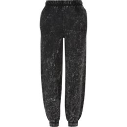 Jogginghose Urban Classics "Urban Classics Damen Ladies Towel Washed Sweat Pants", Damen, Gr. 4XL, US-Gr&ouml;&szlig;en, schwarz, 70% Baumwolle, 30% Polyester, unifarben, loose fit, Hosen Jogginghose