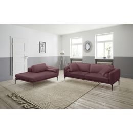 Polstergarnitur Egoitaliano "Masu, Design trifft sensationellen Sitzkomfort", rot (burgundy), H:95cm T:97cm, Leder CAREZZA (echtes Rindsleder) ist ein Naturleder, dass die urspr&uuml;nglichen Eigenschaften der Haut nicht ver&auml;ndert. Das Vorhandensein von verheilten Narben, K&ouml;rnungsunterschiede, Falten, Adern, Unterschiede in den Farbt&ouml;nen und andere Spuren, die die Natur auf diesen Fellen hinterlassen h
