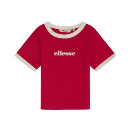 T-Shirt Ellesse "CARPANO T SHIRT", M&auml;dchen, Gr. 128/134 (8/9), rot, off whit, Obermaterial: 95% Baumwolle, 5% Elasthan, normal, Rundhals, Shirts T-Shirt, f&uuml;r Kinder, sportlicher Stil, f&uuml;r Sportmode