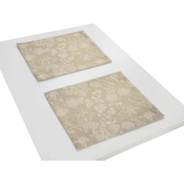 Platzset Adam "Flower Cuve&eacute; Light" Gr. 1, beige, B:40cm L:50cm, Obermaterial: 100% Baumwolle, Platzsets, GOTS organic,zertifiziert durch CERES 0242,Made in Germany