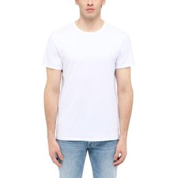 T-Shirt Mustang "Allen", Herren, Gr. L, wei&szlig;, Jersey, Obermaterial: 95% Baumwolle, 5% Elasthan, Basic, Rundhals, Shirts T-Shirt