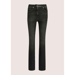 Madeleine Mode Regular-fit-Jeans MADELEINE "Jeans Bootcut-Jeans", Damen, Gr. 34, N + K Gr, schwarz denim, Obermaterial: 99% Baumwolle CO. 1% Elasthan EL., Modern, normal, Jeans