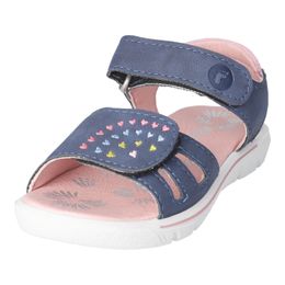 Sandale Ricosta "Sarah", M&auml;dchen, Gr. 25, nautic, Leder, Lederimitat, bestickt, Schuhe Sandale, Sommerschuh mit Stickerei, Gr&ouml;&szlig;enschablone zum Download