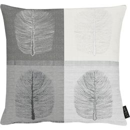 Dekokissen Apelt "Vito" Gr. 1, schwarz-wei&szlig; (wei&szlig;, schwarz, gemustert), B:46cm L:46cm, Polyester, Viskose, Dekokissen_Sitzkissen_Kissenh&uuml;llen, aus Jacquard-Gewebe, Kissenh&uuml;lle ohne F&uuml;llung, 1 St&uuml;ck