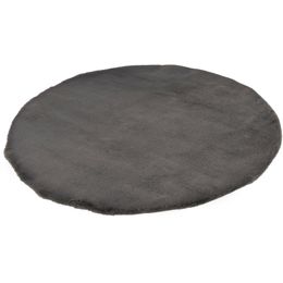 Fellteppich Obsession "My Cha Cha 535", grau, H:18mm &Oslash;:80cm, Kunstfaser, Teppiche, Fellteppich, Kunstfell, besonders weich - ein echter Kuschelteppich