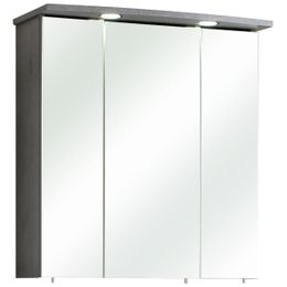 Spiegelschrank SAPHIR "mit 2 LED-Strahler", betonoptik, B:60cm H:72cm T:20cm, Holzwerkstoff, Schr&auml;nke, Spiegelschrank