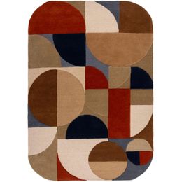Wollteppich FLAIR RUGS "Mia Arch", terrakotta, B:160cm H:12mm L:230cm, Wolle, Teppiche, mit gebogener Kantenform