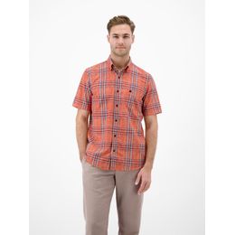 Karohemd Lerros "Herren 1/2 Hemd kariert in Strukturqualit&auml;t", Herren, Gr. L, Normalgr&ouml;&szlig;en, vivid rot, 76% Baumwolle, 24% Polyester, Hemden Karohemd