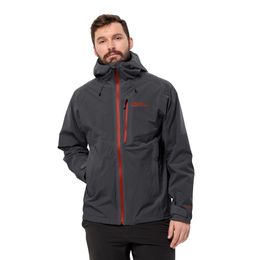 Funktionsjacke Jack Wolfskin "EAGLE PEAK 2L JKT M", Herren, Gr. M, grau (phantom), Obermaterial: 100% Polyester, unifarben, hoch geschlossener Ausschnitt, Jacken Funktionsjacke, leichtes Design, winddicht, atmungsaktiv, mit linker Brusttasche