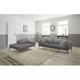 Polstergarnitur Egoitaliano "Masu, Design trifft sensationellen Sitzkomfort", grau (zinn), H:95cm T:97cm, Sitzm&ouml;bel-Sets, Set besteht aus 2,5-Sitzer, freistehende Ottomane und 3 Rollkissen
