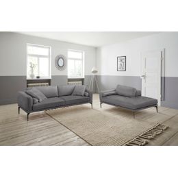 Polstergarnitur Egoitaliano "Masu, Design trifft sensationellen Sitzkomfort", grau (zinn), H:95cm T:97cm, Sitzm&ouml;bel-Sets, Set besteht aus 2,5-Sitzer, freistehende Ottomane und 3 Rollkissen