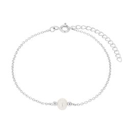 Armband Amor "Schmuck Geschenk, Perle", silberfarben, wei&szlig;, Armb&auml;nder, Damen, 20cm, Silber 925 (Sterlingsilber), Armband, mit S&uuml;&szlig;wasserzuchtperle