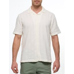 Kurzarmhemd INDICODE "INWaves", Herren, Gr. L, N-Gr, vanilla, Web, Obermaterial: 100% Baumwolle, unifarben, regular fit, Hemden