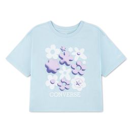 T-Shirt Converse "CNVG BUBBLY FLORAL TEE", M&auml;dchen, Gr. 3, rained out, Obermaterial: 60% Baumwolle, 40% Polyester, Shirts T-Shirt, f&uuml;r Kinder, sportlicher Stil, f&uuml;r Sportmode und Streetwear